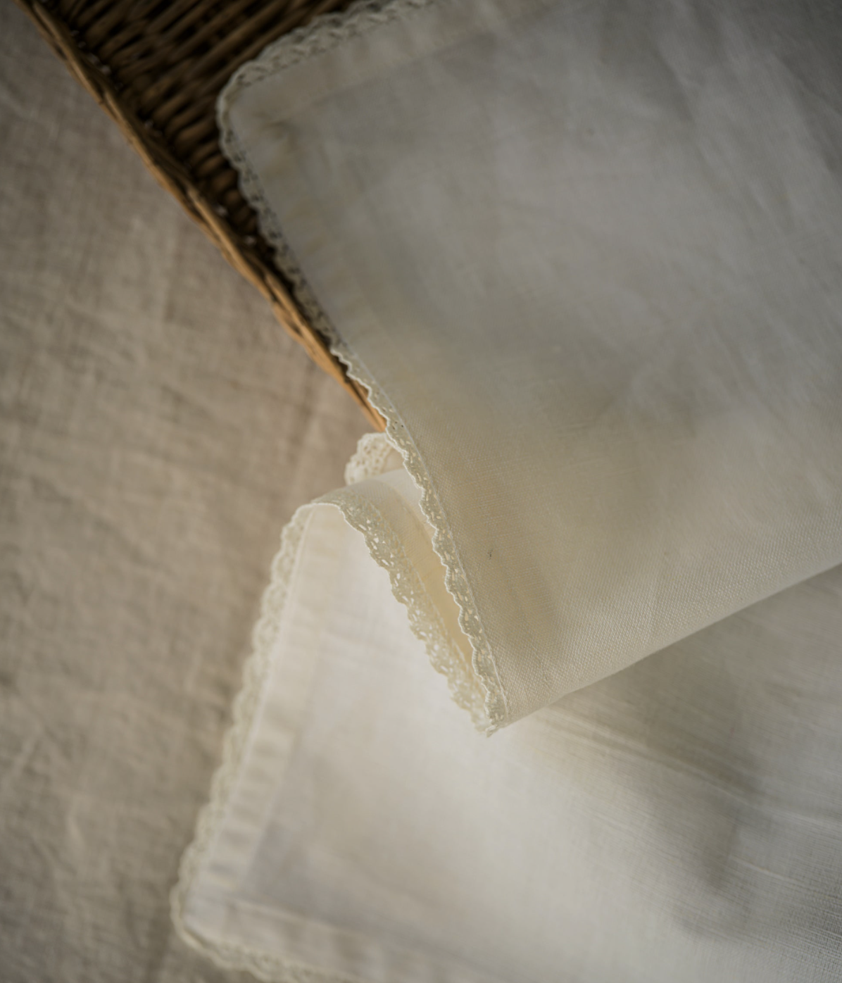Linen & Lace Napkin - White Set of 4 | HAYGEN